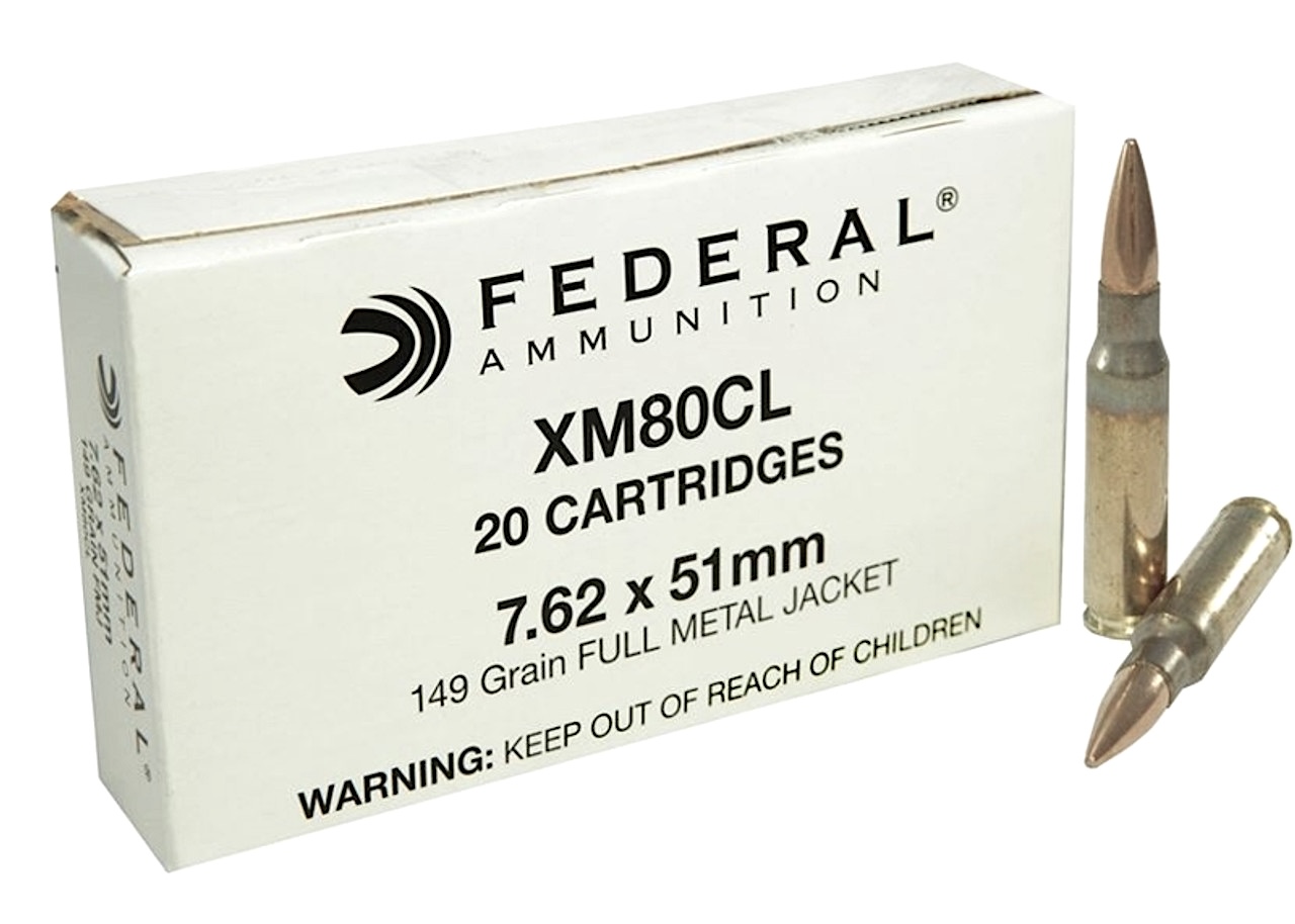 Federal Ammo, 7.62X51mm 149 Grain FMJ XM80, 20 Rounds