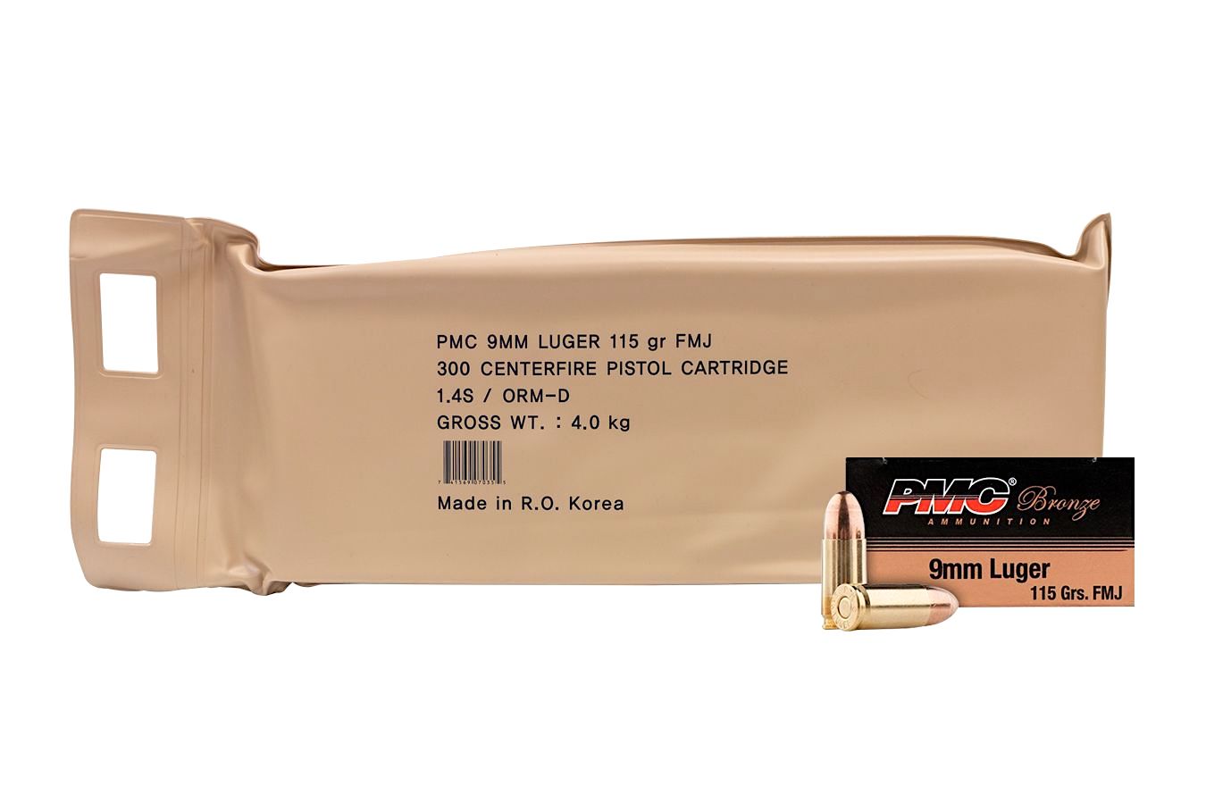 PMC Ammo, 9MM 115 Grain FMJ, 300 Round Battle Pack