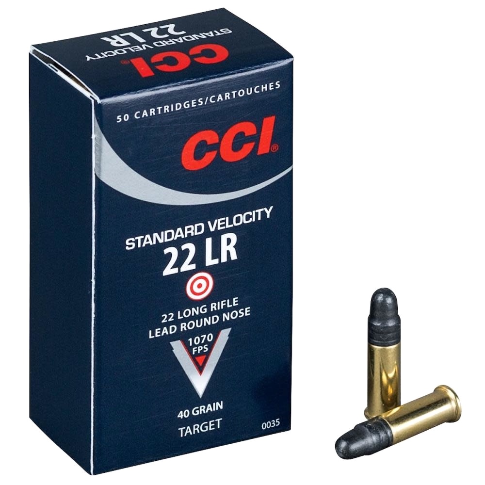 CCI Rimfire Ammo, 22LR 40 Grain Standard Velocity, 50 Rounds