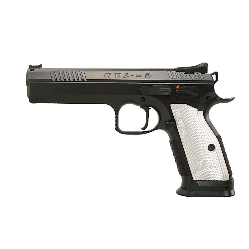 CZ Arms, CZ TS 2, 5.28" Barrel, Silver Aluminum Grips, 9mm