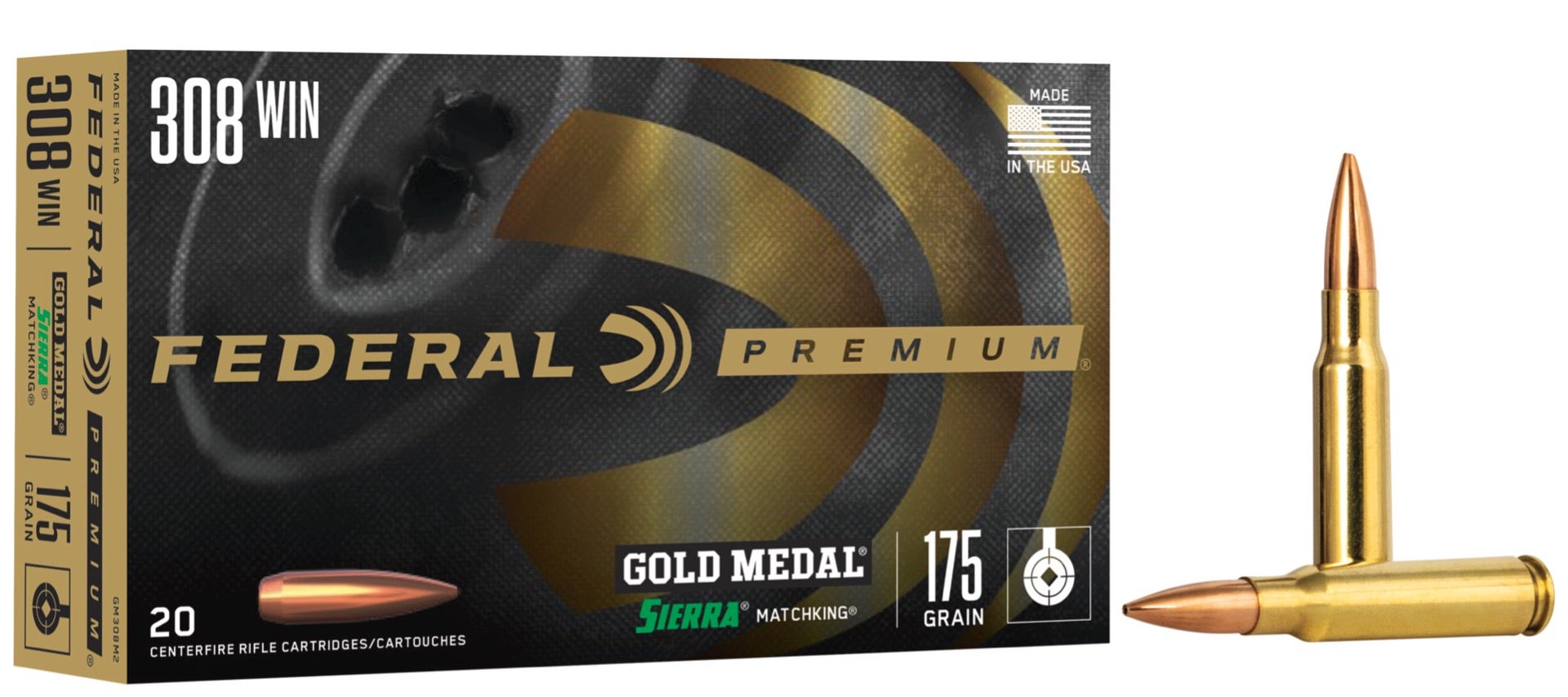 Federal Ammo, 308 Win 175 Grain MatchKing BTHP, 20 Rounds