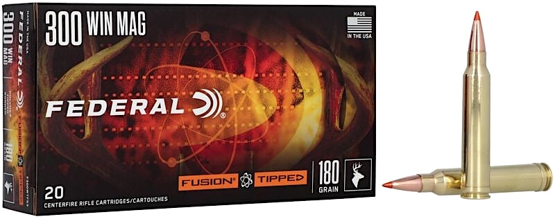 Federal Ammo, 300 Win Mag 180 Grain Fusion Tipped, 20 Rounds