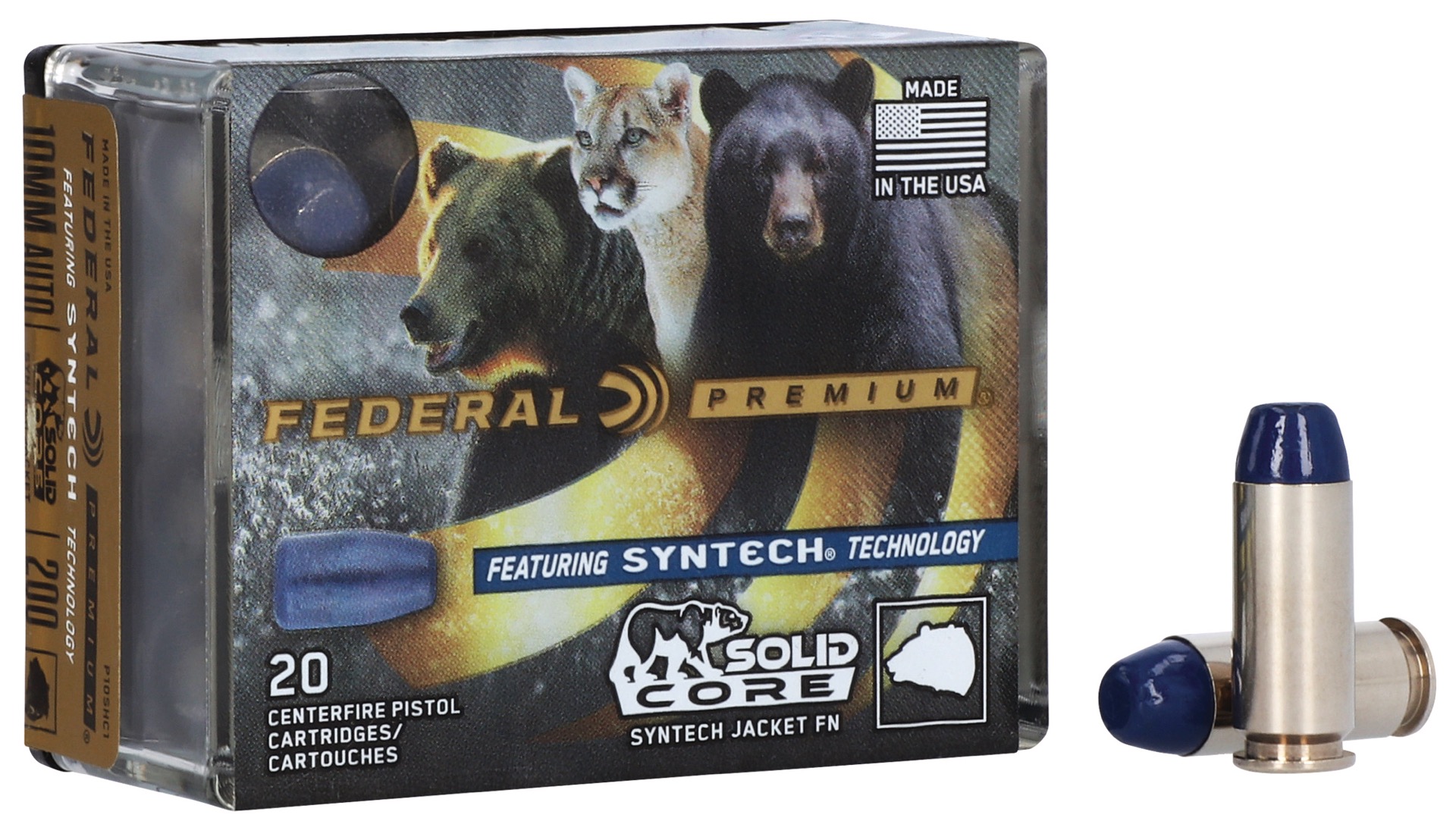 Federal Ammo, 10mm 200 Grain Solid Core, 20 Rounds