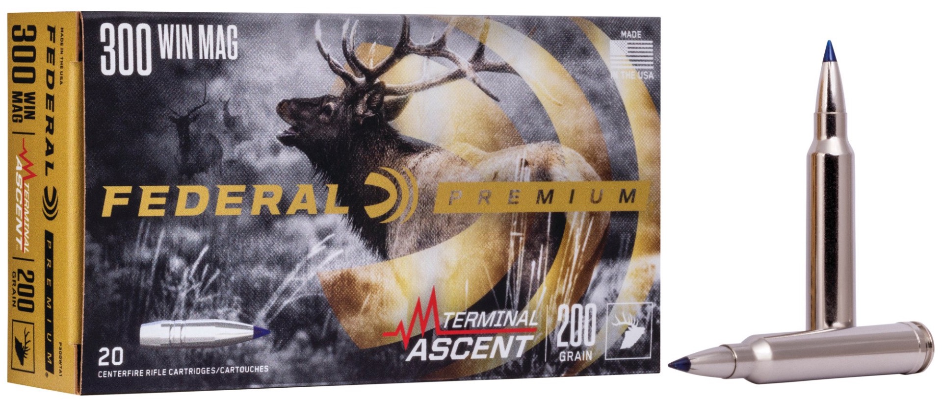 Federal Ammo, 300 Win Mag 200 Grain Terminal Ascent, 20 Rounds