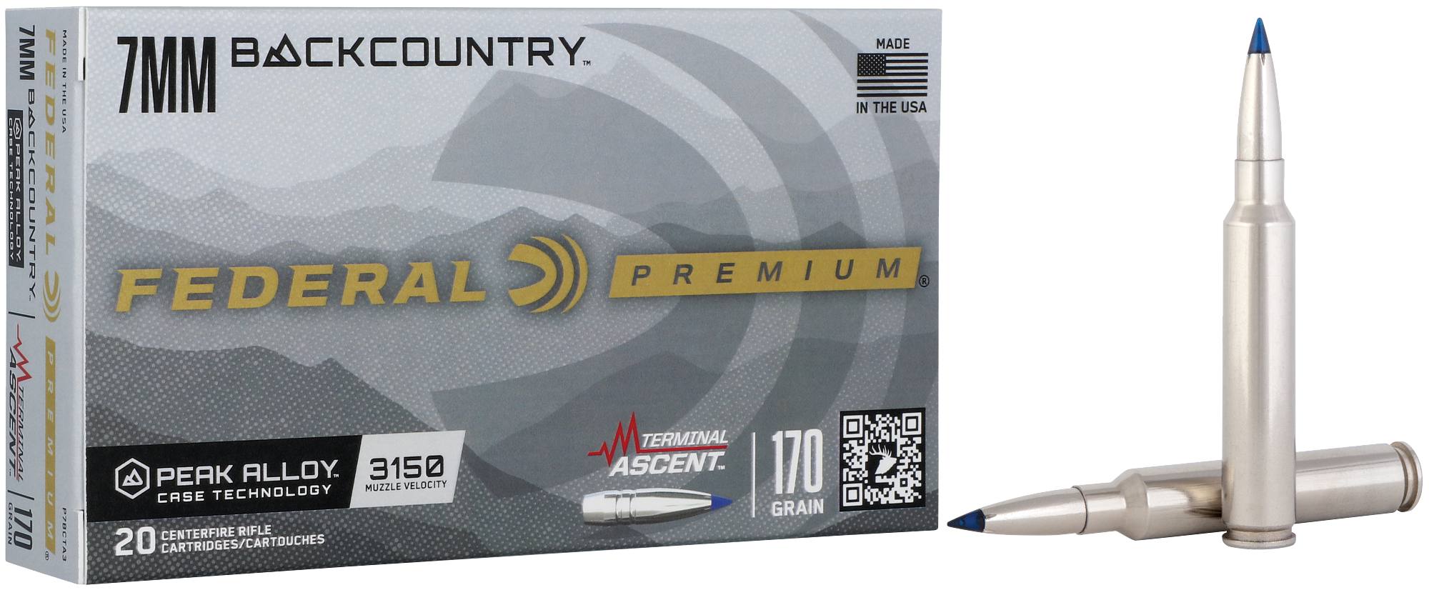 Federal Ammo, 7MM Backcountry 170 Grain, Terminal Ascent, 20 Rounds