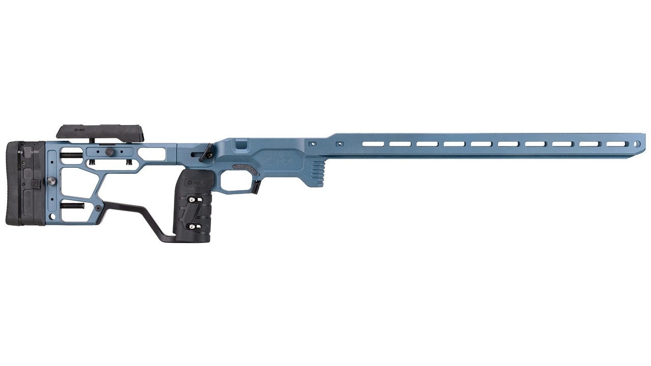 MDT ACC Elite Chassis System, Rem700 LA, Right Hand, Titanium Blue Cerakote