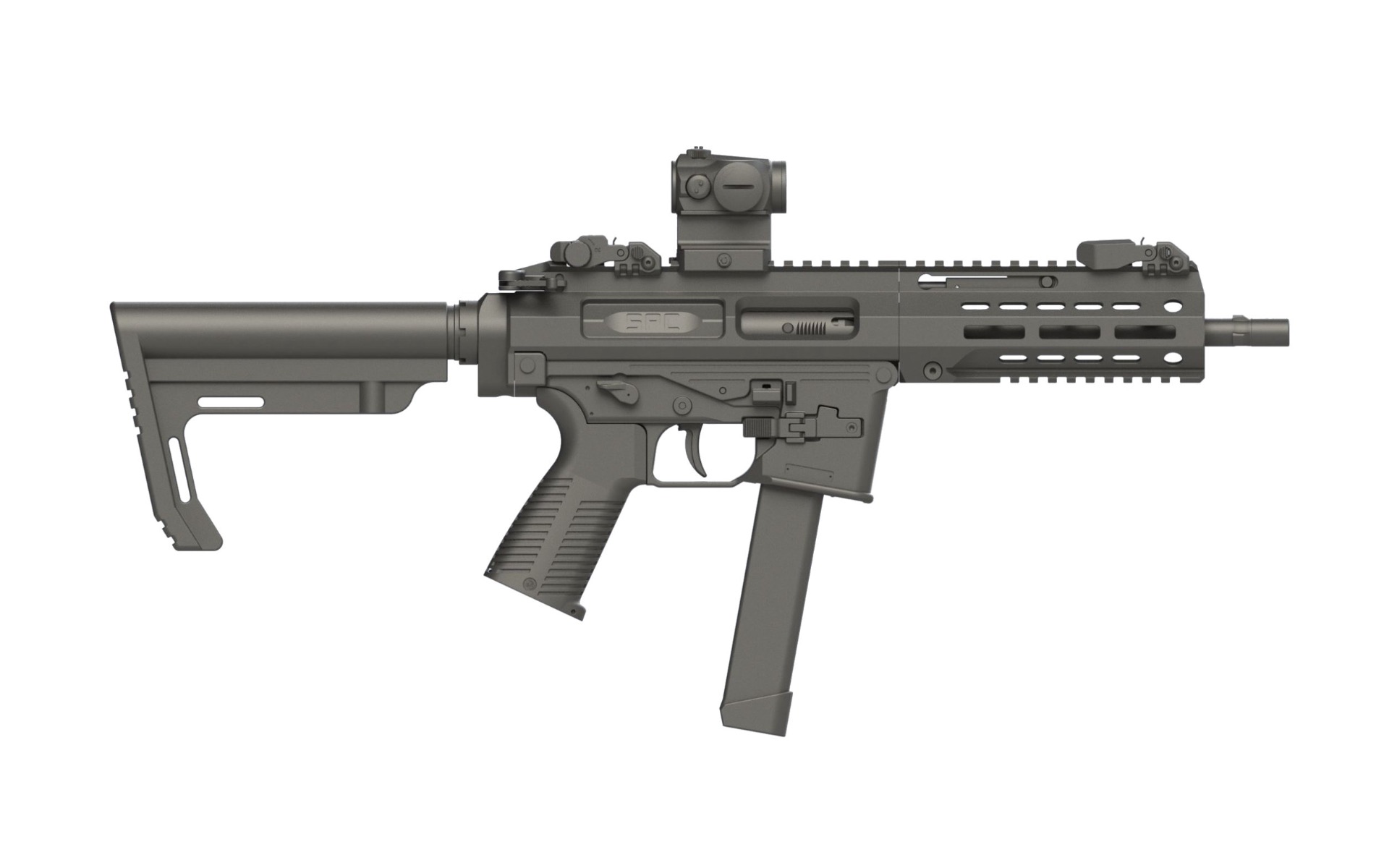 B&T SPC9 Sport Semi-Auto Rifle, 9.0" Barrel, Minimalist Stock, Aimpoint ...